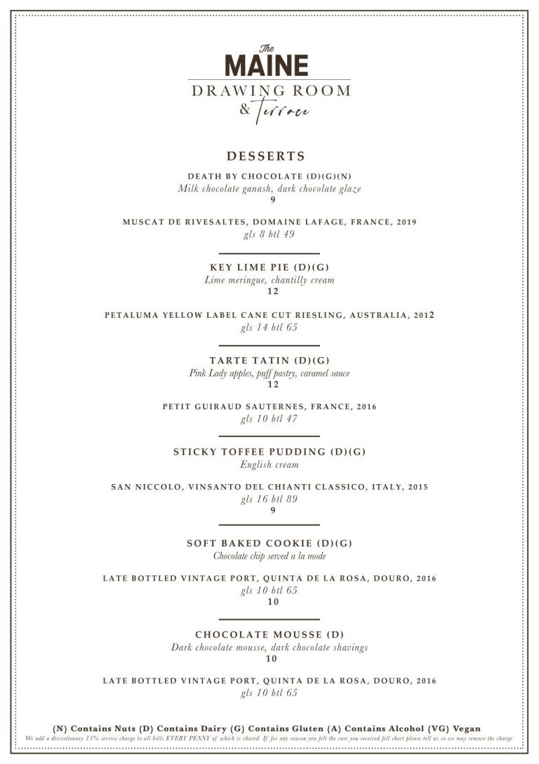The Maine Mayfair | Best Desserts Menu London